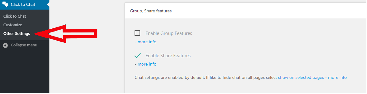 Share Feature - Click to Chat