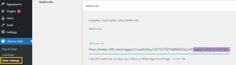 Webhooks - Click to Chat