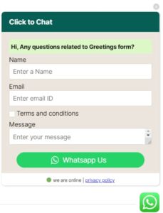 Greetings – Form – Click to Chat